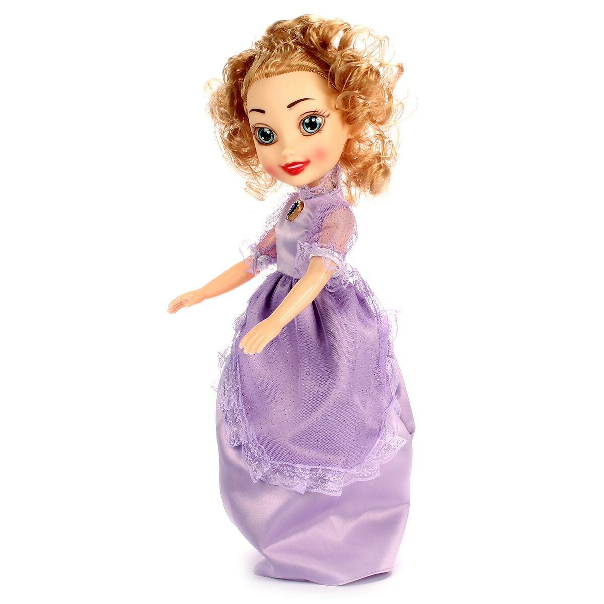 Кукла озвученная 45см, светло-фиолетовое платье, пластик, для девочек 3+