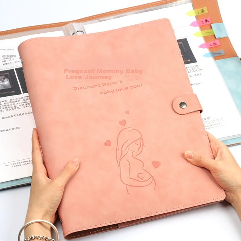 XYBP Pregnancy Check-Up Organizer, Prenatal Report Folder, Maternity Information Storage Bag, Pregnancy Record Book, Loose-Leaf Notebook, Portable Ultrasound A4 Medical Examination Form, File Folder, Large Capacity Collection Book, Pink