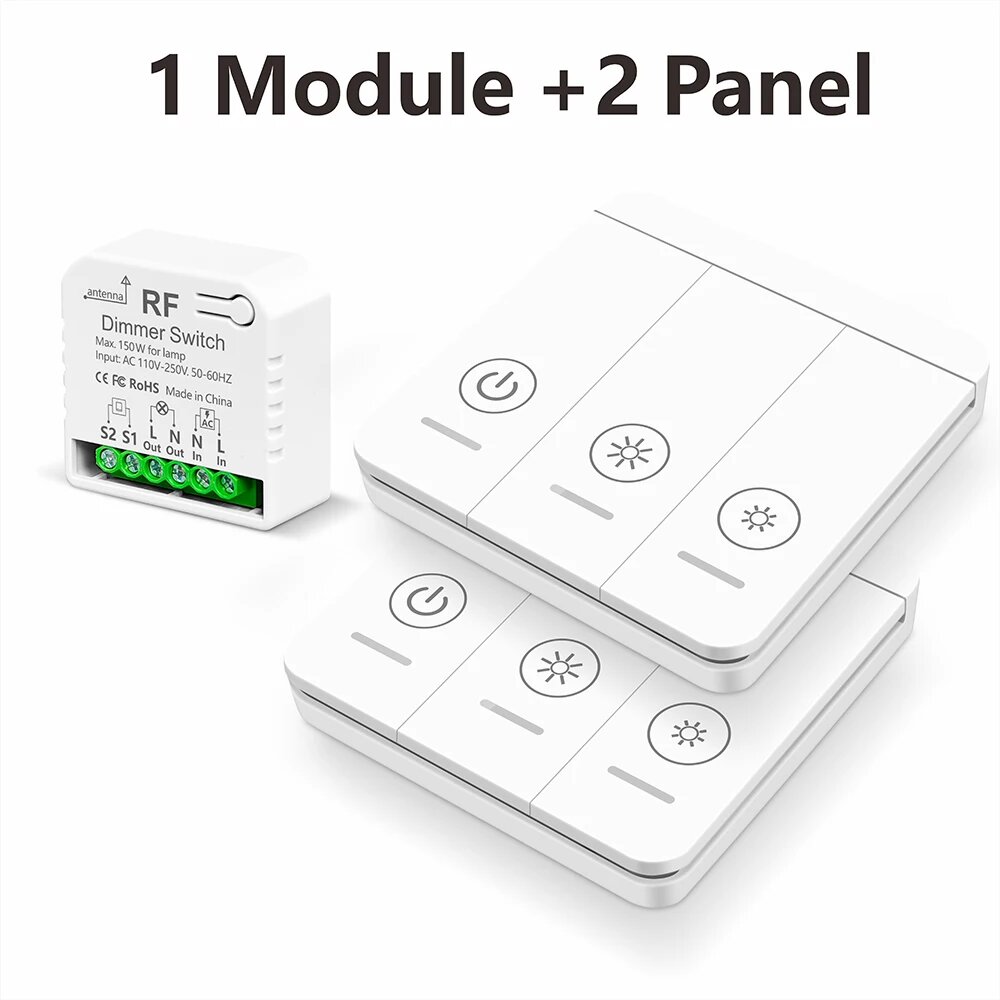 Беспроводной диммер SLMPLEFUN DIMMER01+WP073DIM+KT07DIM 1Receiver 2Panel