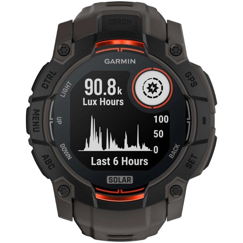 Умные часы Garmin Instinct 3 50mm, Solar Black/Charcoal Band 0100293500