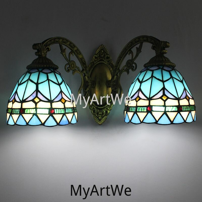 Светильник настенный MyArtWe M180W Двухрожковый настенный светильник Тиффани
