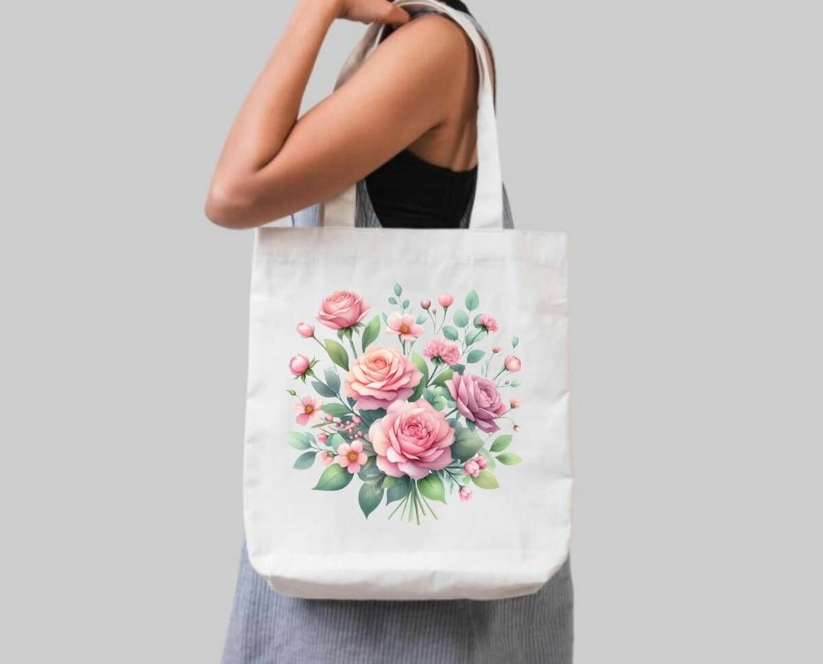 Термотрансфер "Букет роз" наклейка на одежду, 20х20