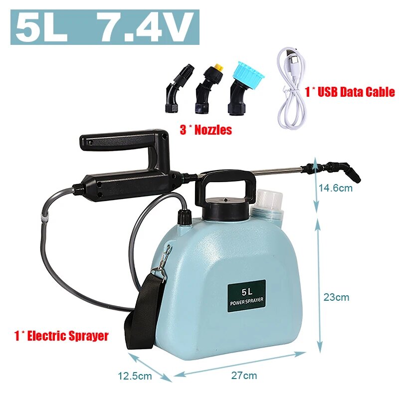 Dreamburgh Аккумуляторный опрыскиватель 5л/8л синего цвета, 5L-7.4V-Blue