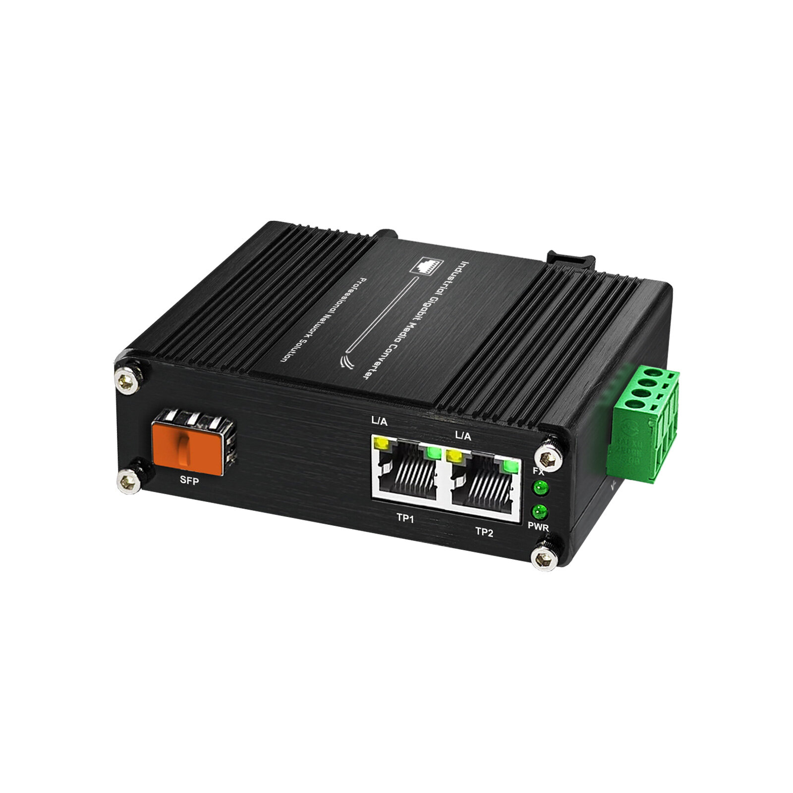 Коммутатор Мини E-Link 2 Ports Ethernet-коммутатор 2RJ45+SFP , гигабитный Switch 2X 10/100/1000Base-T RJ45,12-48V DC