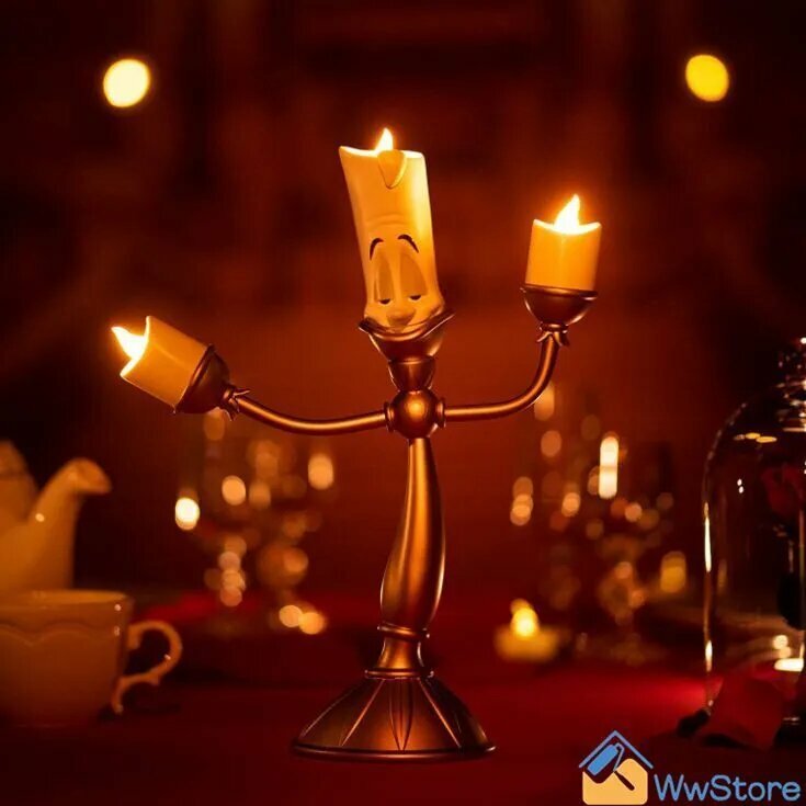 Подсвечник "Красавица и чудовище Люмьер", ночник, используемый для украшения интерьера и вечеринок