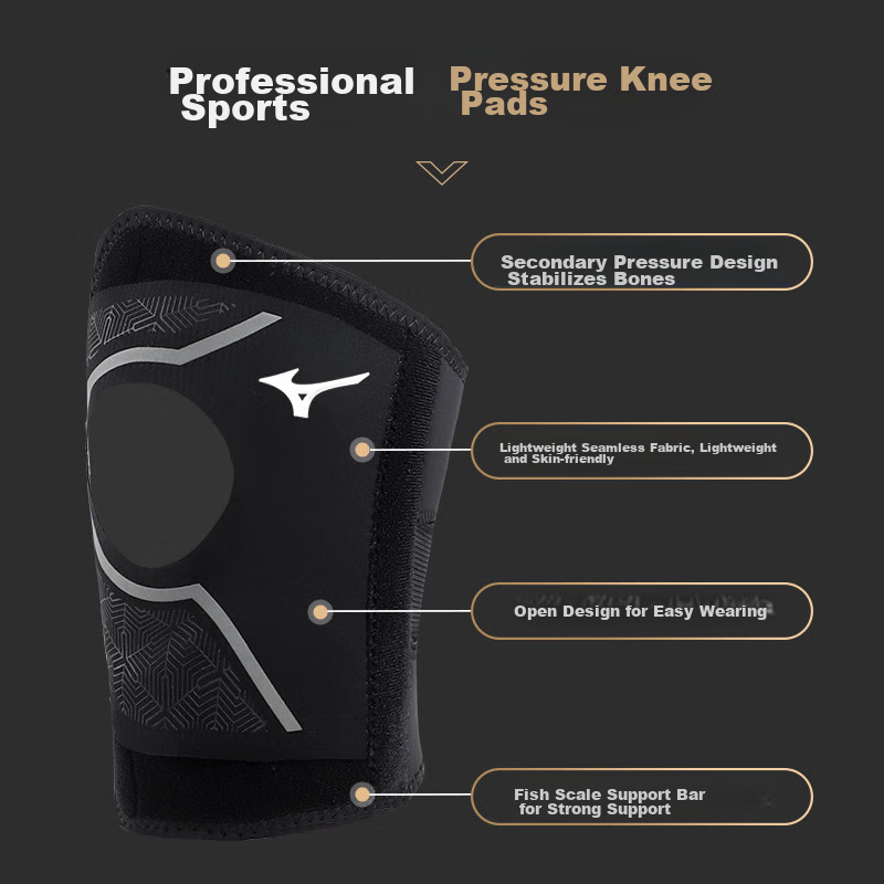 Mizuno Sports Knee Brace for Meniscus Injury, Knee Support for Synovitis, Hiking, Running, Ligament Strain Support for Men And Women