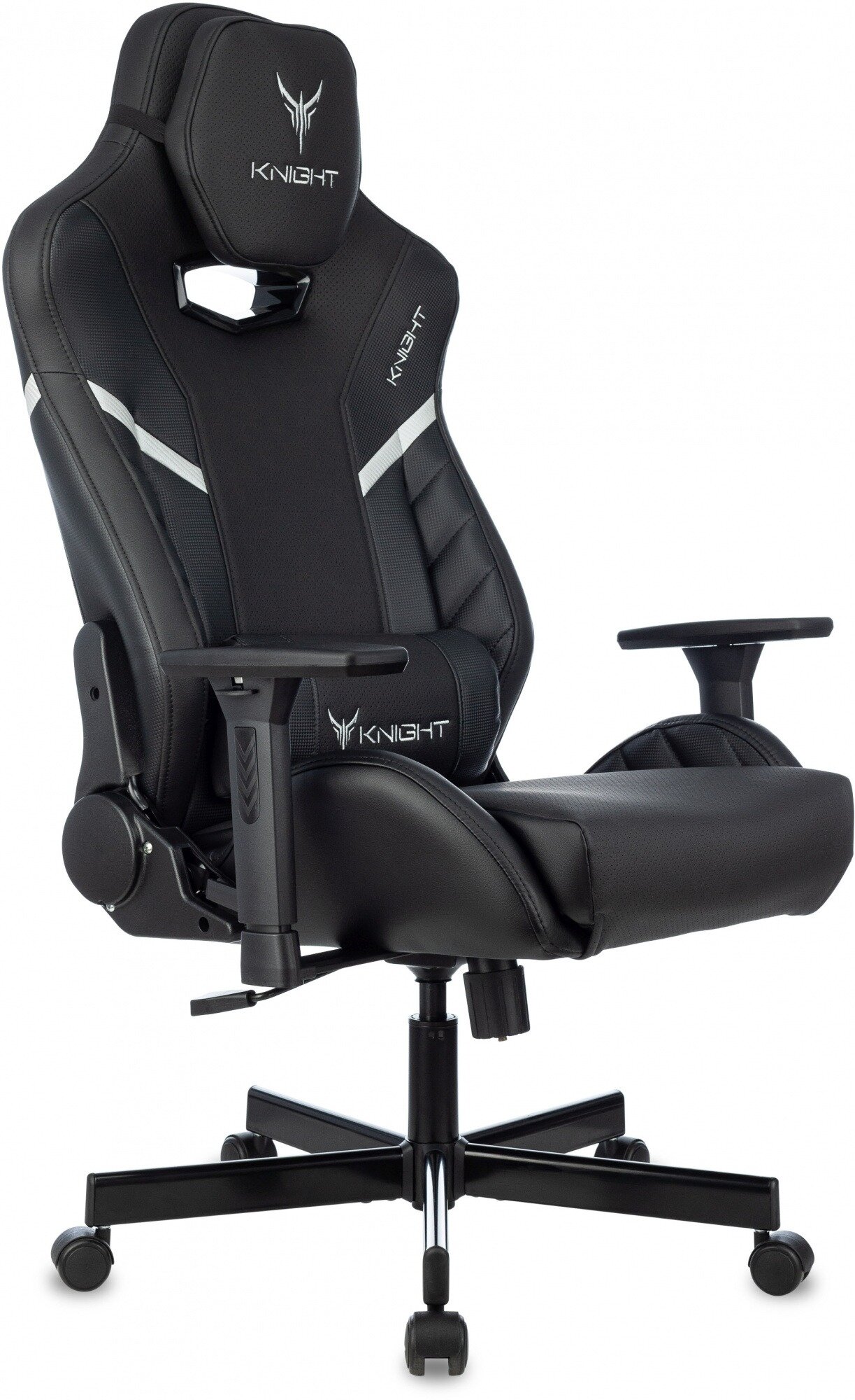Кресло игровое Knight Thunder 5X черный эко. кожа крестов. металл
