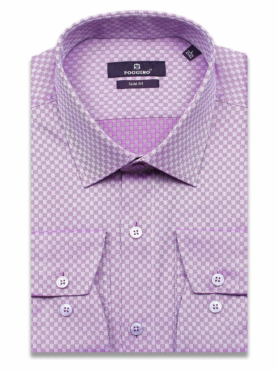 Рубашка приталенная slim fit с длинными рукавами