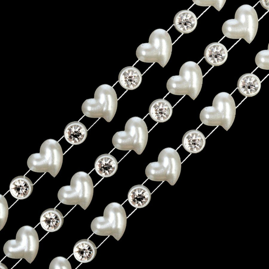 Бусины на нитях со стразами ABS-44 бусины 11х12мм, стразы ?7мм уп. 9,14м