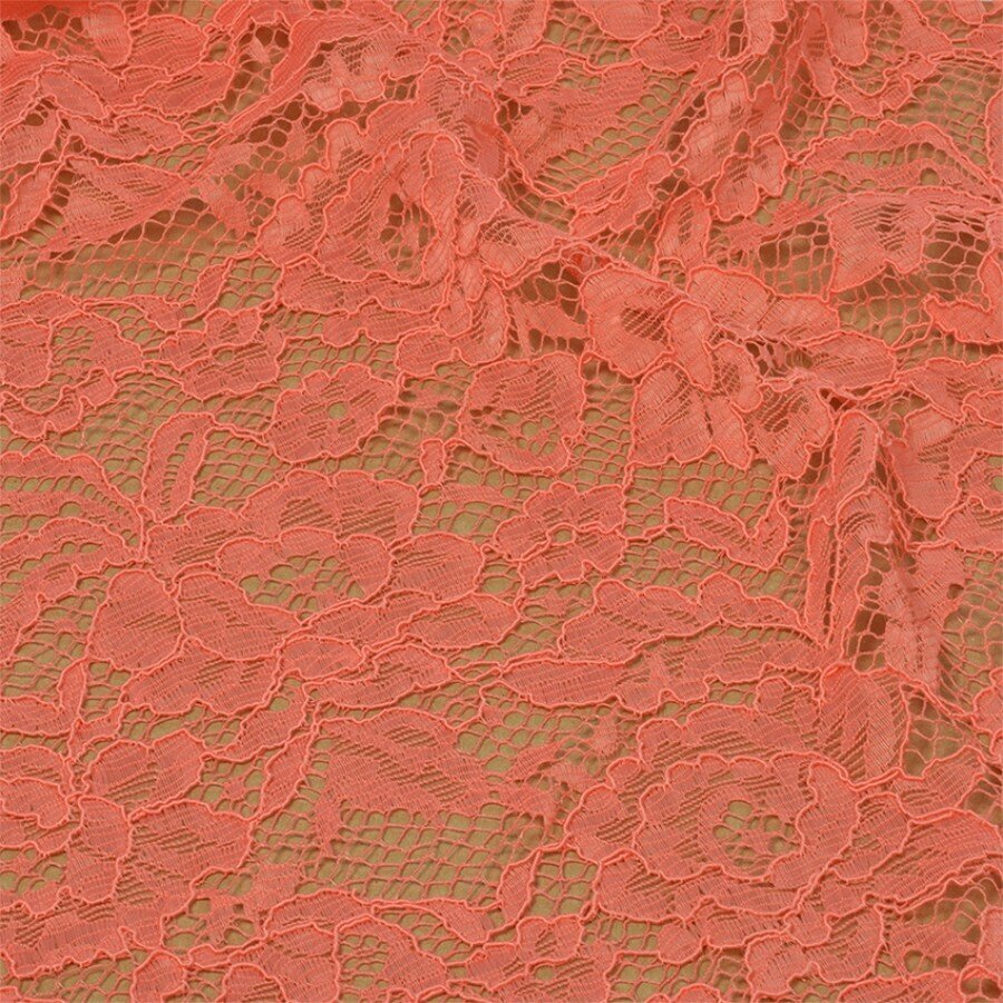 Кружевная ткань (гипюр) в нарезке с кордом TBY. LN-3002 шир.145см 130 г/м² цв.816 персик уп.2,7м