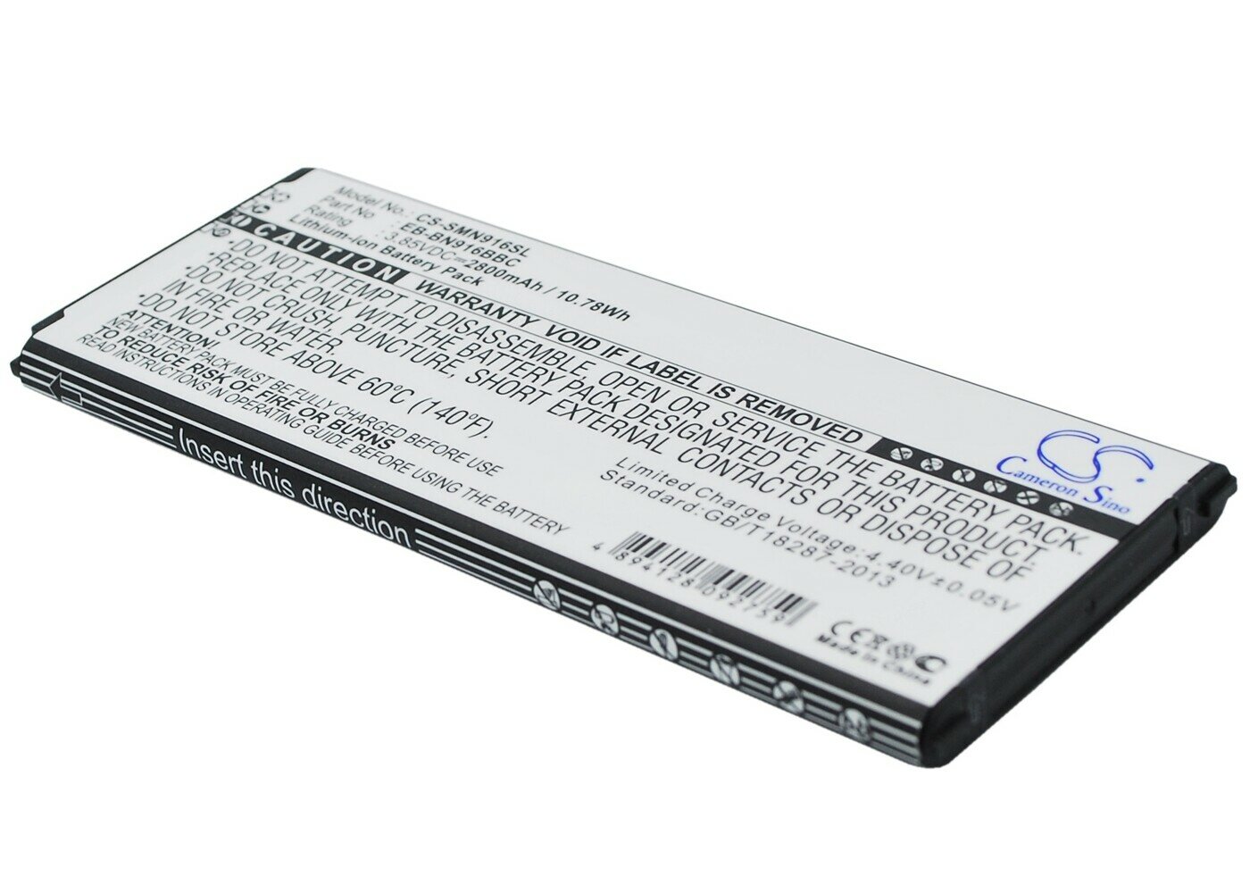 Аккумулятор CS-SMN916SL EB-BN916BBC для Samsung Galaxy Note 4 Duos SM-N9100 3.85V / 2800mAh / 10.78Wh