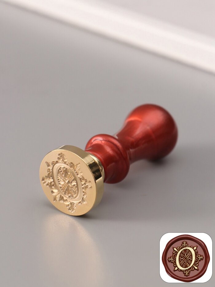 Печать для сургуча с пластиковой ручкой «Буква O на вензеле», 2.5×2.5×6.3 см