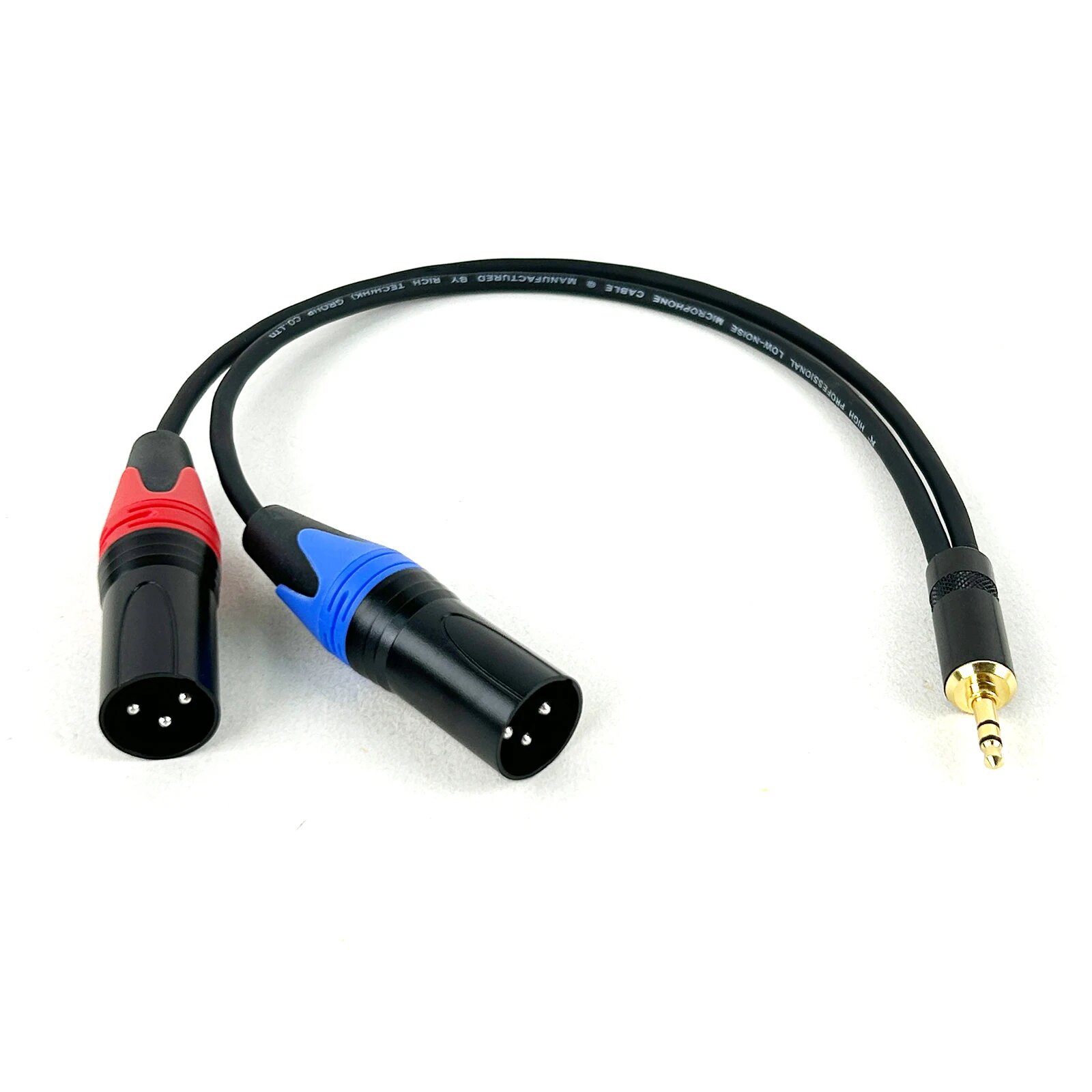 GuerGuo Разветвитель 3,5 мм на 2 XLR D1001H-MM-Blue-Red, 0.5m