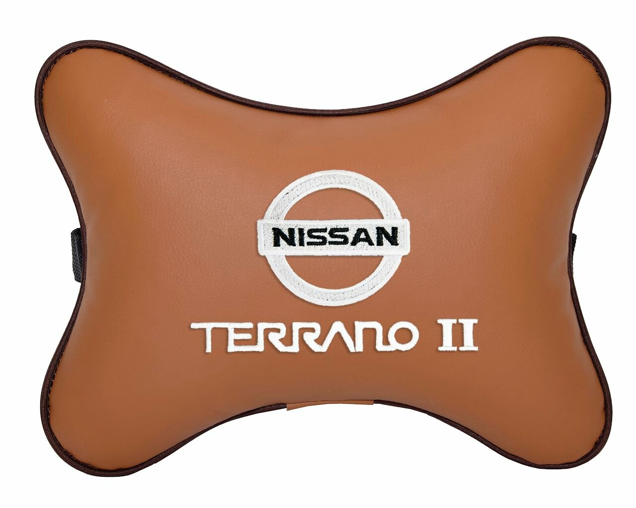 Подушка на подголовник рыжая экокожа NISSAN Terrano II