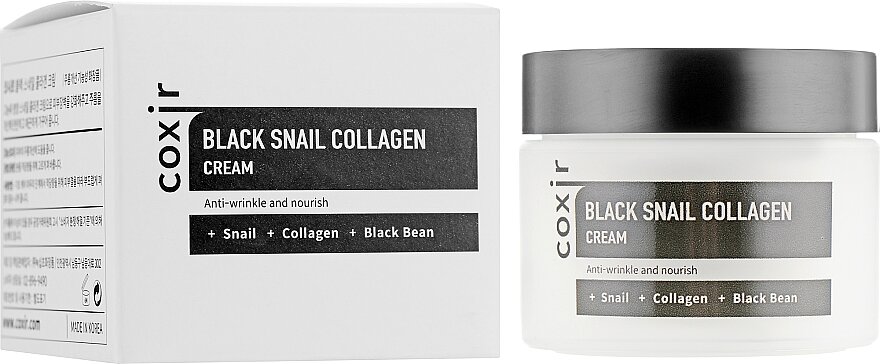 Крем Coxir для лица с коллагеном и муцином черной улитки Black Snail Collagen Cream 50мл