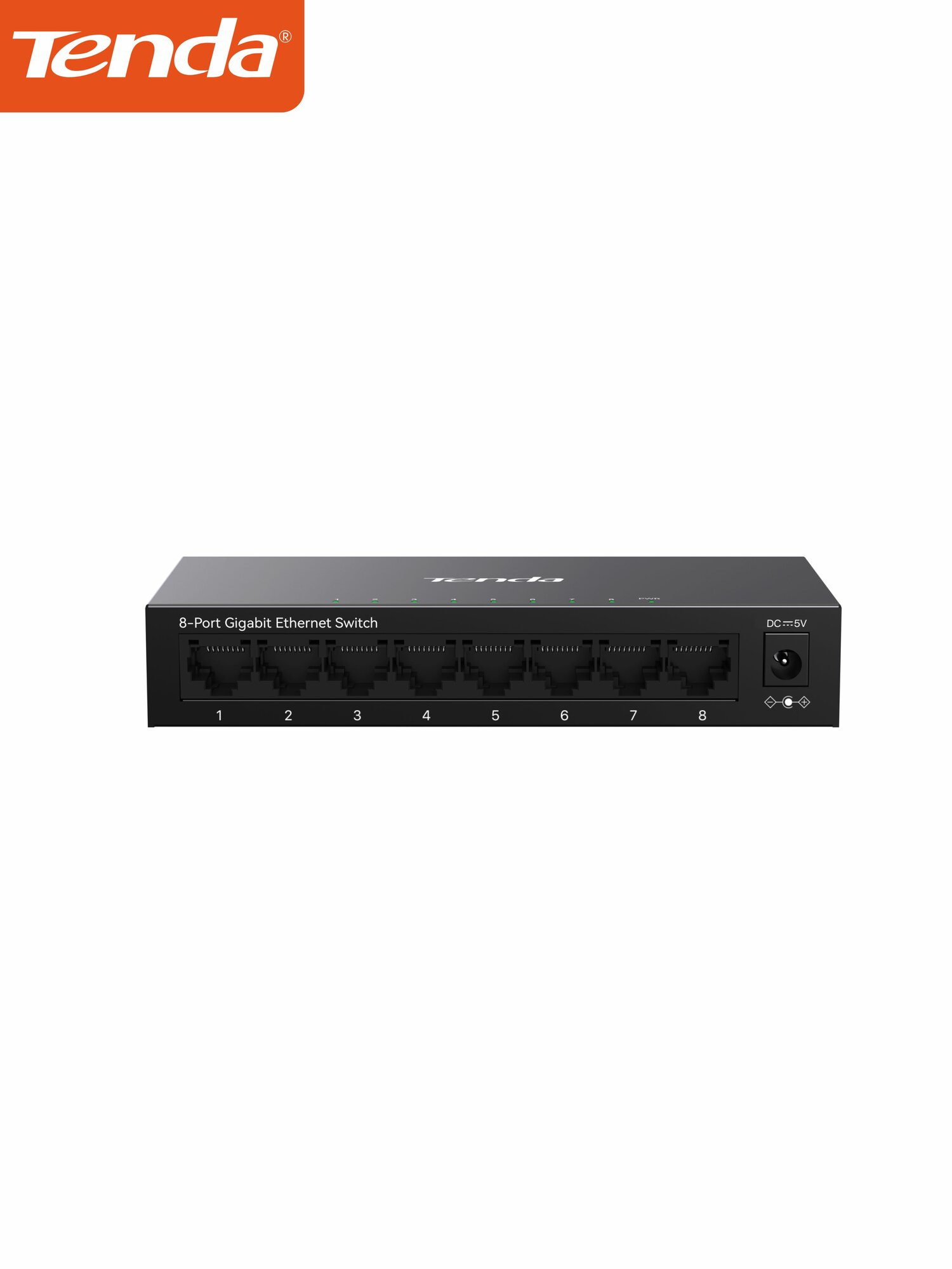 Коммутатор Tenda TEG1008M неуправляемый 8 портов Gigabit Ethernet