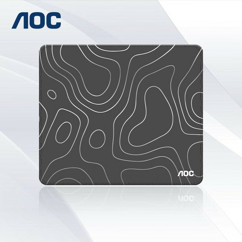 AOC Full-Property Series Gaming Mouse Pad, Medium And Small Sizes, 350*300*3mm, Thickened with Locked Edges, Office Keyboard Computer Desk Pad, M122/93, Abstract Black