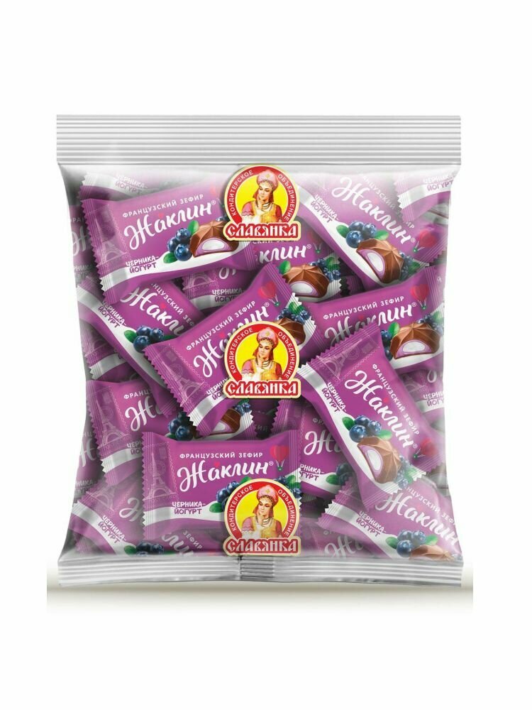 Славянка Конфеты Жаклин, глазированный французский зефир со вкусом Черника-йогурт, 1 кг
