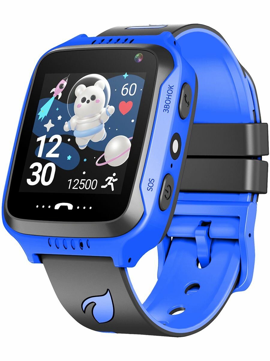 Умные часы Leef "Pulsar", синий/черный, силиконовый ремешок, экран 1.4"