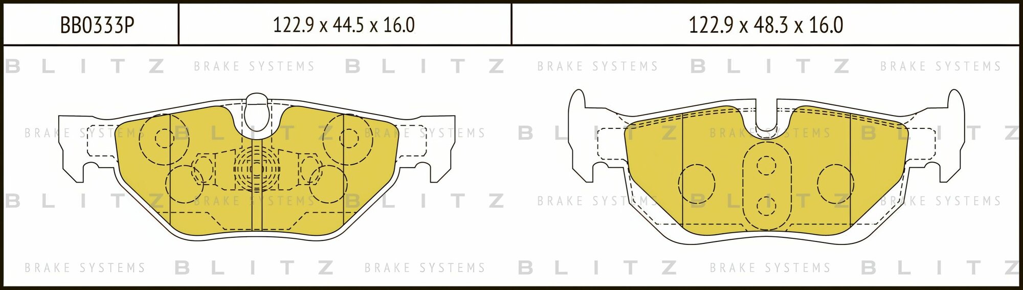 Тормозные колодки задние для БМВ 1, 3, X1 BB0333P BLITZ