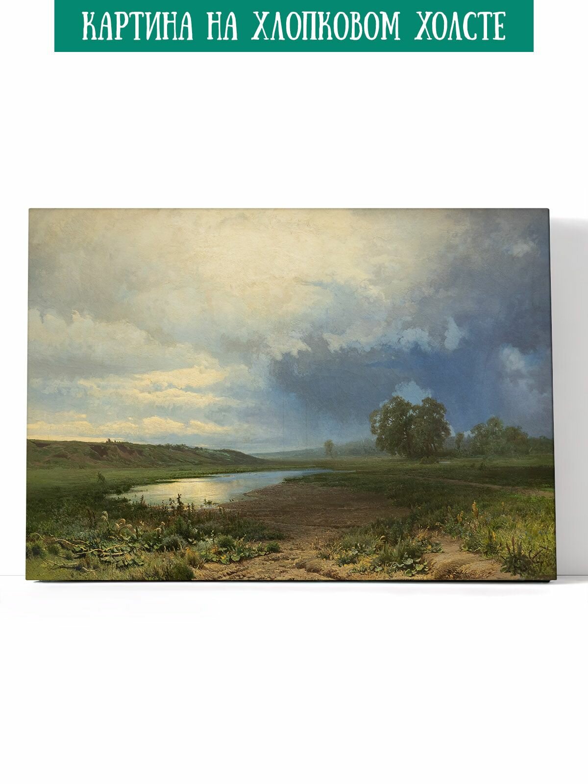 Интерьерная картина на хлопковом холсте/Мокрый луг. Фёдор Васильев, 30х40 см