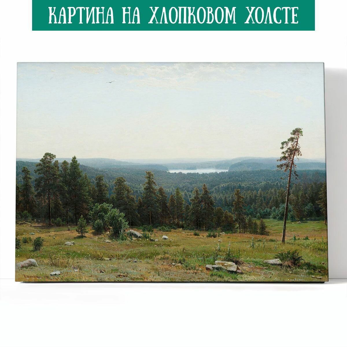 Интерьерная картина на хлопковом холсте/Лесные дали. Иван Шишкин, 50х70см