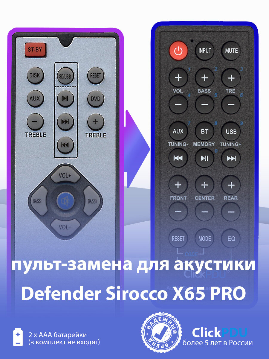 Пульт-замена для Defender Sirocco X65 PRO