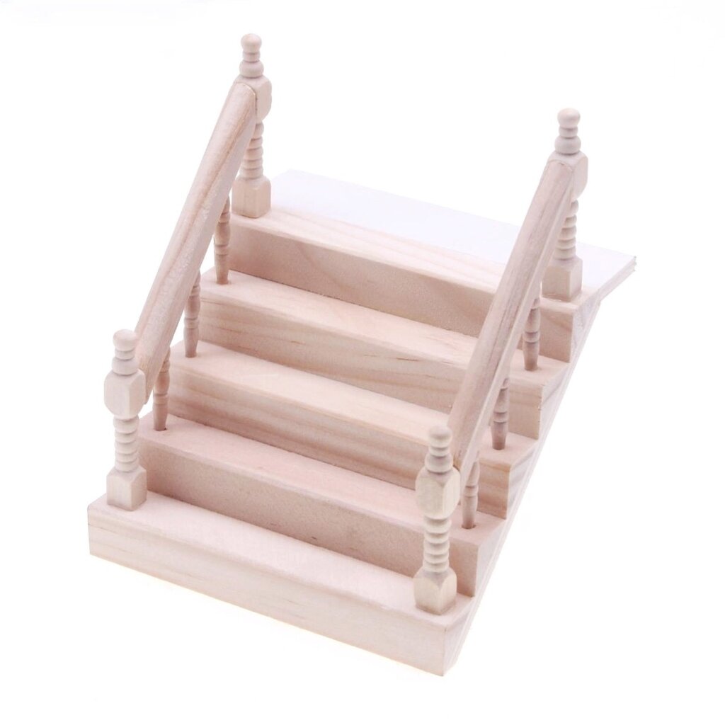 1/12 Мини-лестница с деревянными перилами