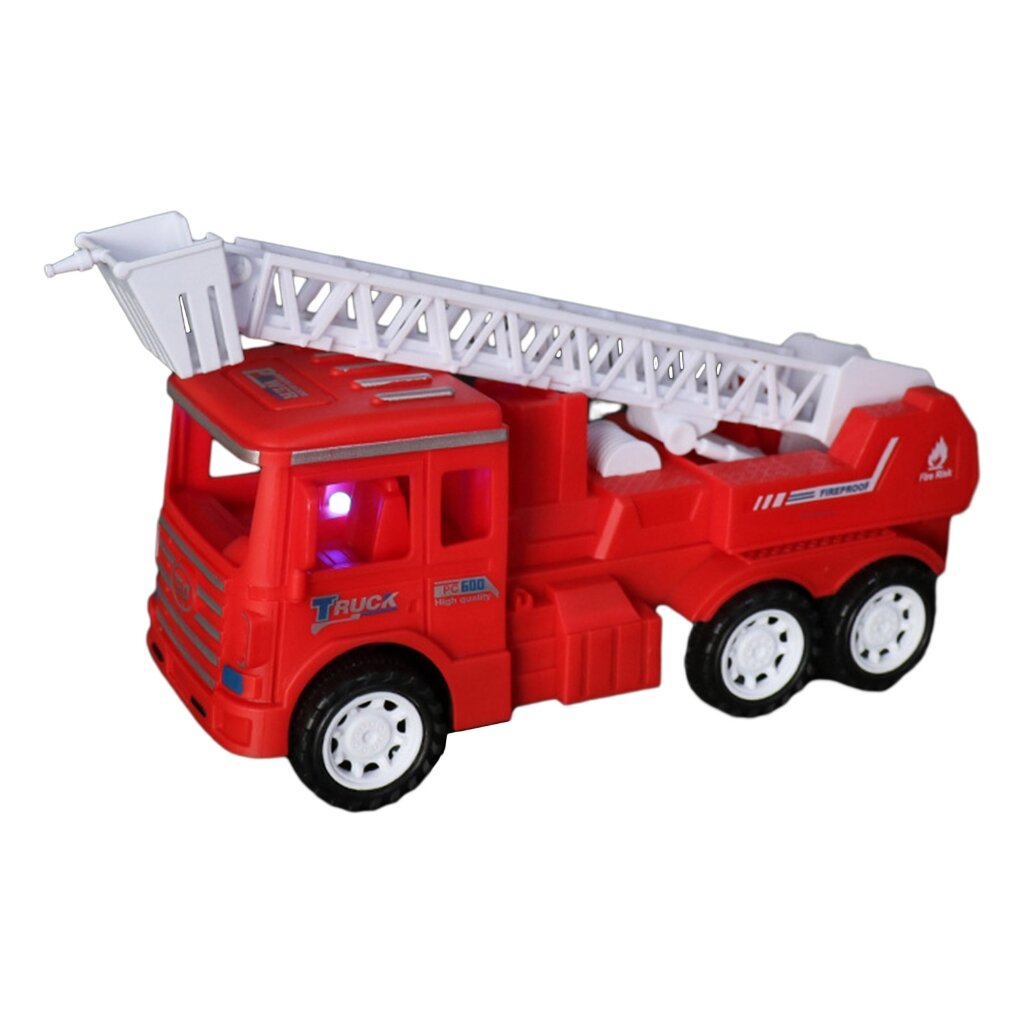 Электронная реалистичная игрушечная пожарная машина на универсальных колесах с реалистичными звуковыми эффектами. Интерактивный подарок для детей и младенцев.