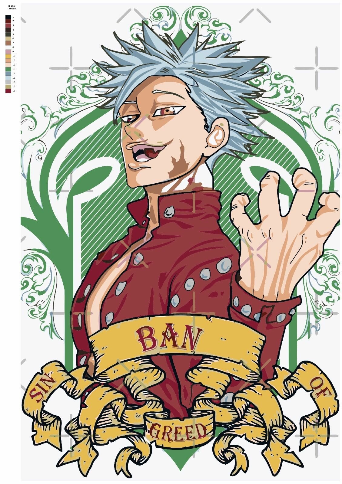 Картина по номерам R-556 "Аниме - Семь смертных грехов" 70х110 см