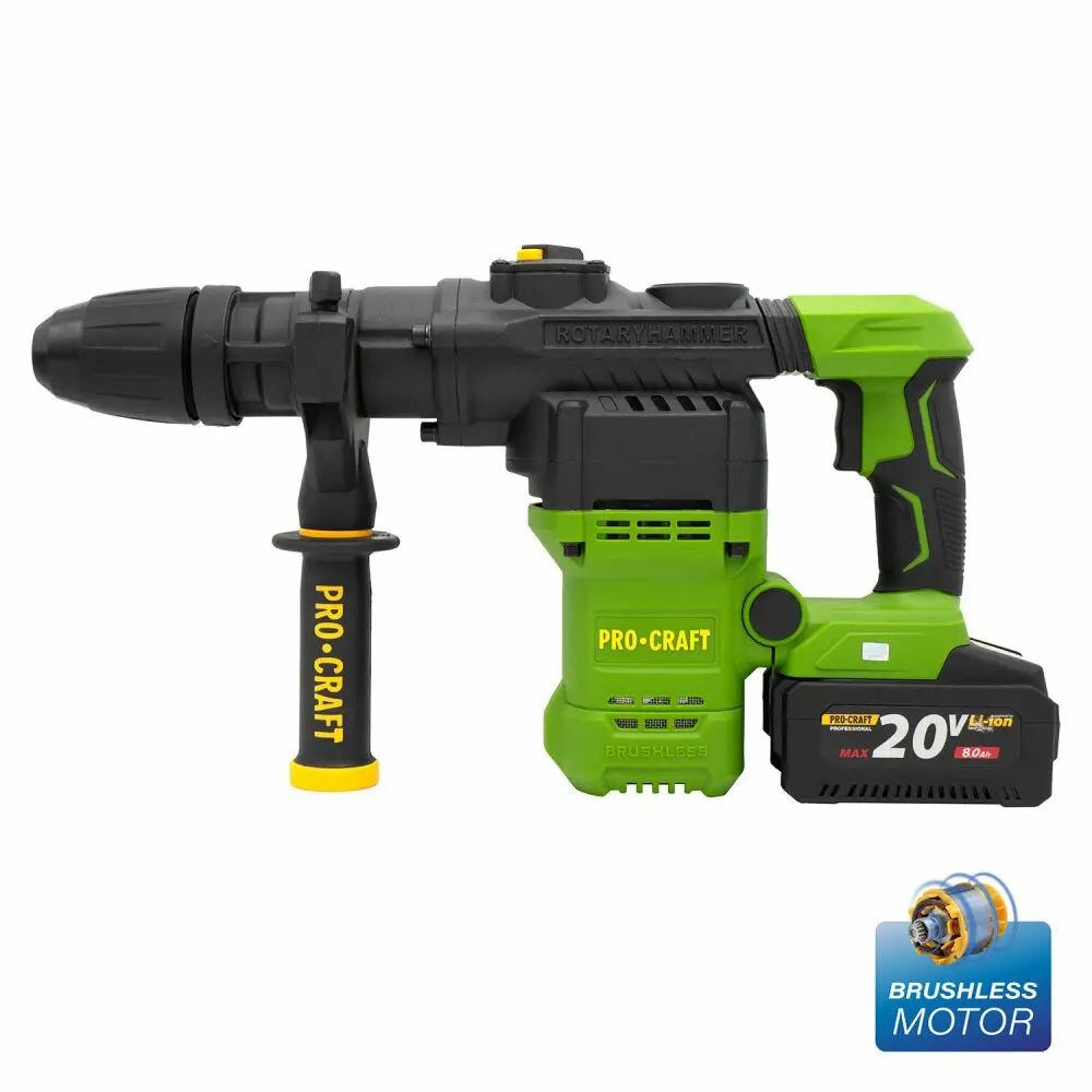 Аккумуляторный перфоратор Procraft PHA50 SDS MAX Brushless Motor (1АКБ)