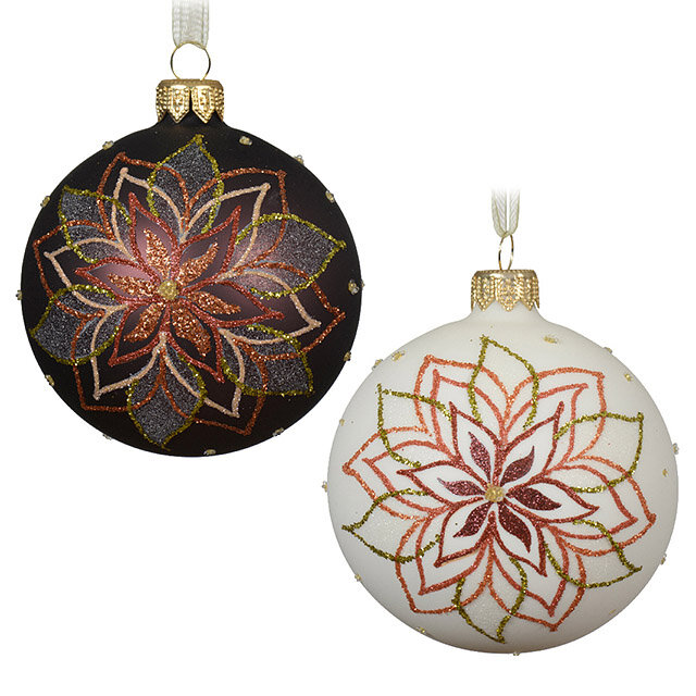 Набор стеклянных шаров Donnas - Бал Цветов 8 см, 6 шт, Kaemingk, 053366-набор