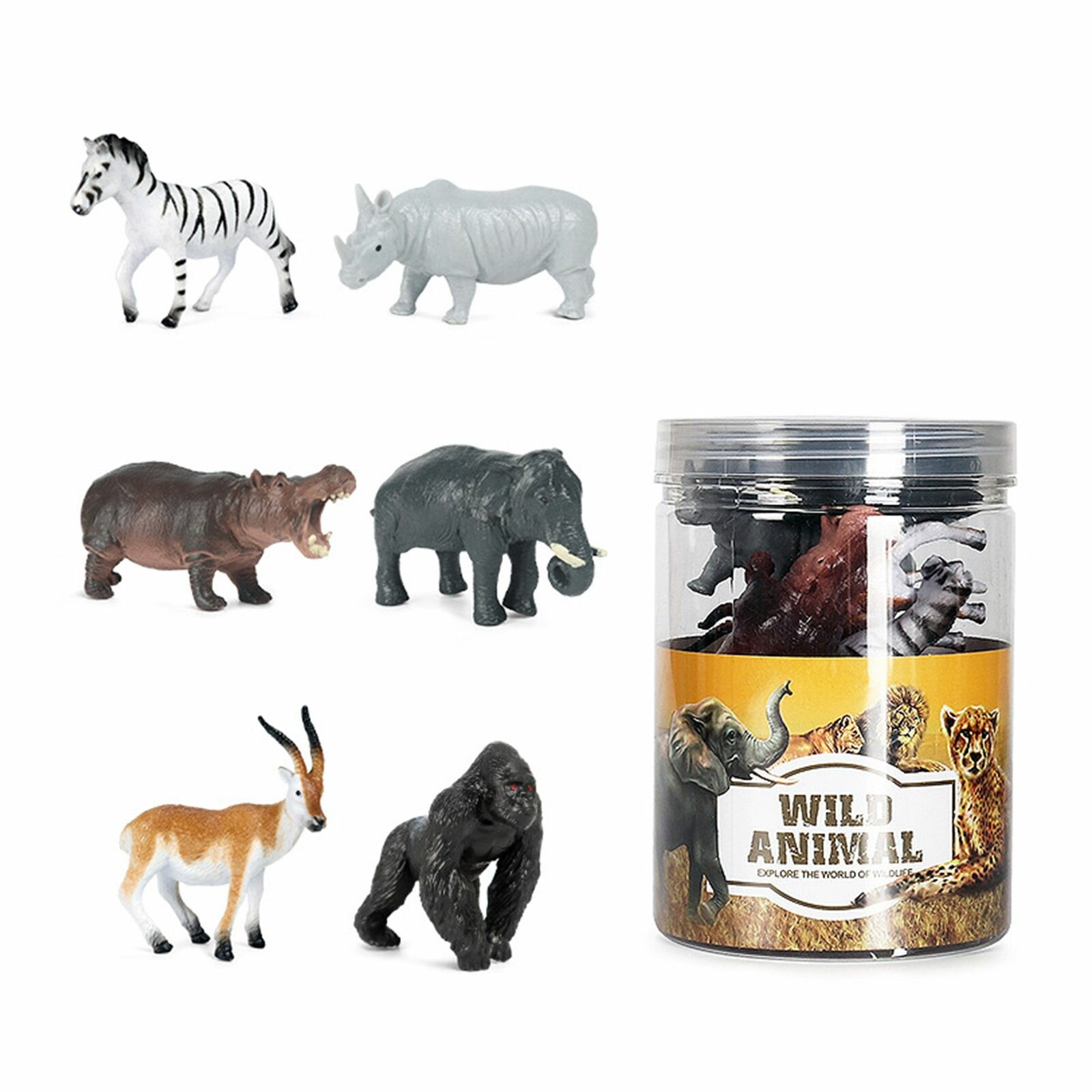 2-4-дюймовая яркая статуэтка животного дикой природы модель фигурка для декора рабочего стола автомобиля