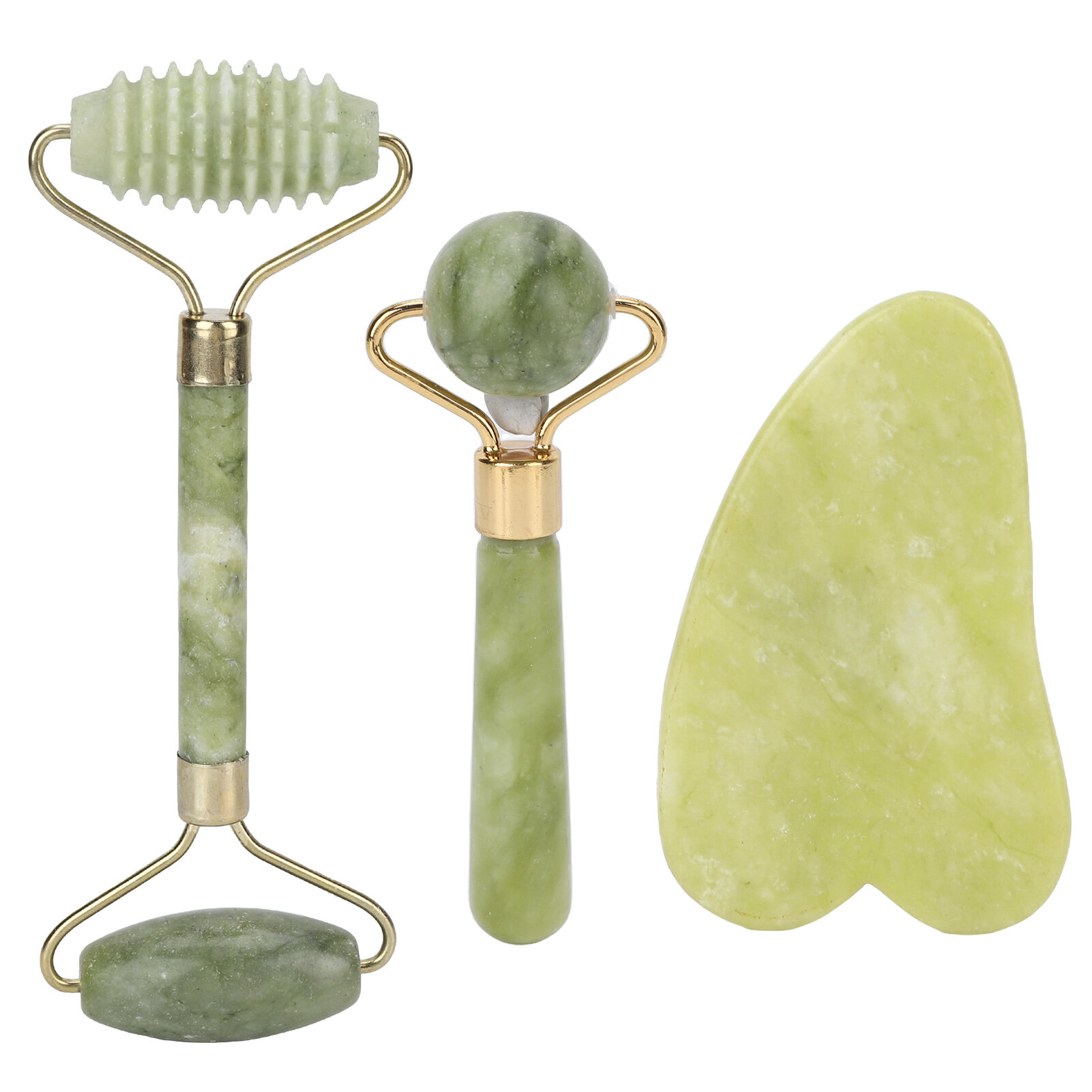 3 шт, портативный ролик для лица из нефрита, подтягивающий кожу, укрепляющий, косметический, доска Гуаша, набор массажных роликов для лица