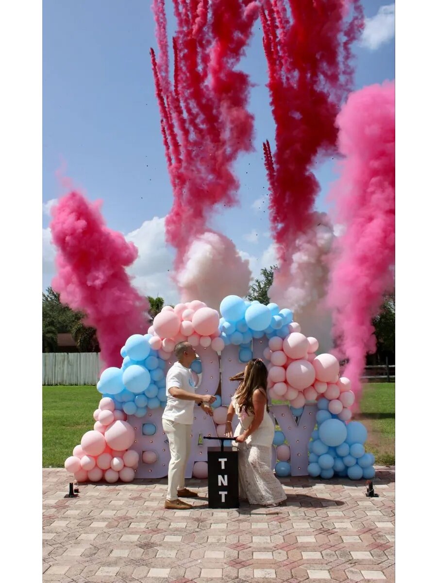 Салют для гендер пати дневной веерный (Девочка)