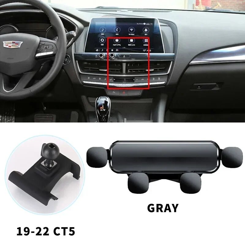 Для 19-22 Cadillac CT5 автомобильные аксессуары держатель для мобильного телефона поддержка телефона Voiture GPS поддержка Para Auto 19-22 CT5 gray