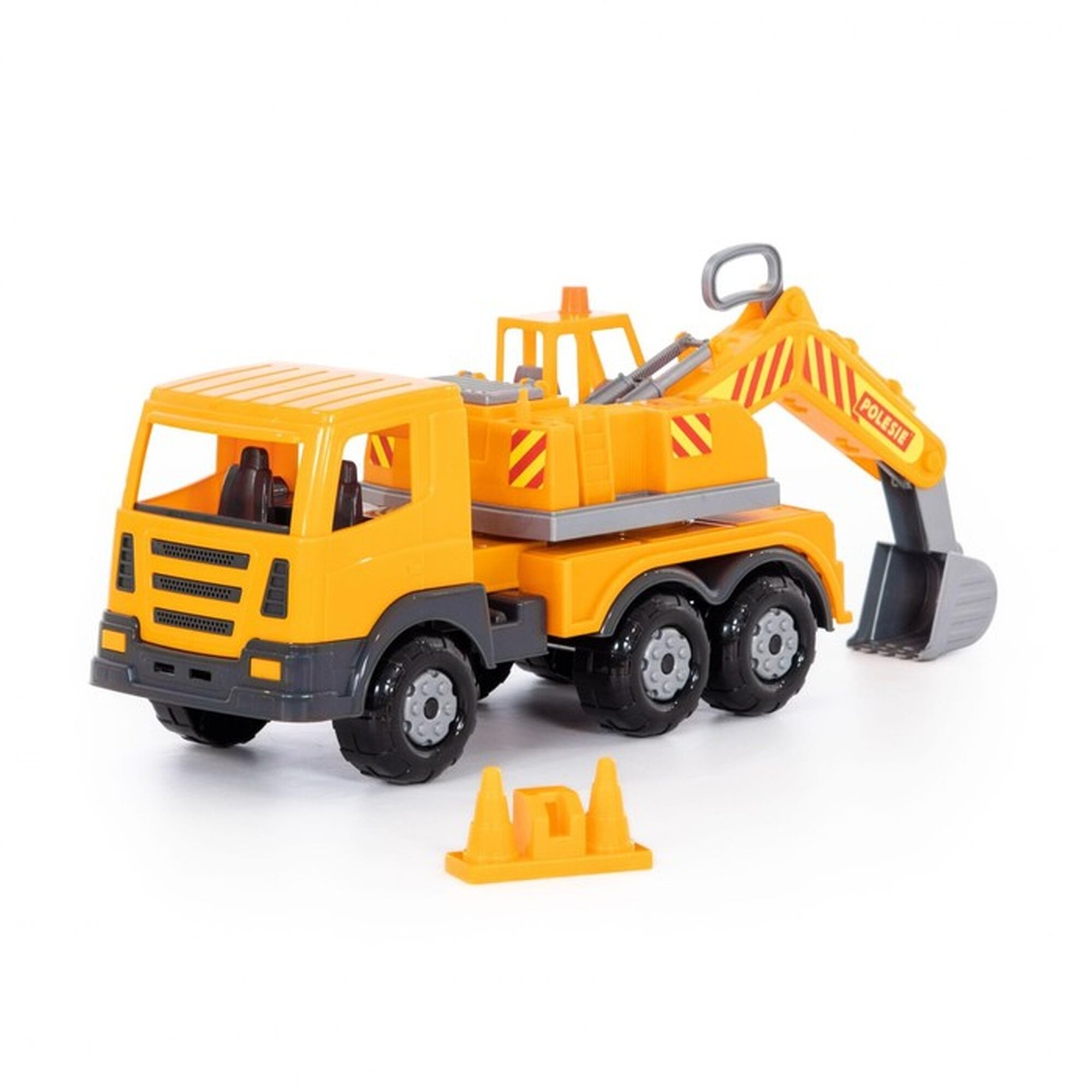 Игрушечный экскаватор "Престиж", оранжевый, пластик, для детей от 3 лет