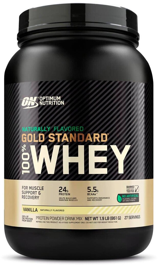 Протеин Optimum Nutrition Gold Standard Whey Naturally Flavored (0.9 кг) ваниль