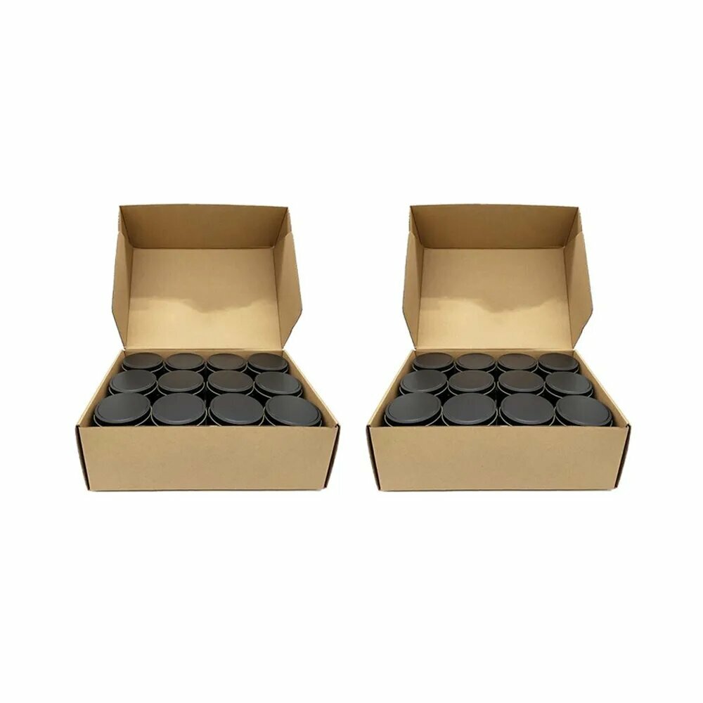 Жестяные банки для свечей, 120 шт, 4 унции, металлические контейнеры для изготовления свечей, для творчества и рукоделия, сухое хранение, черные