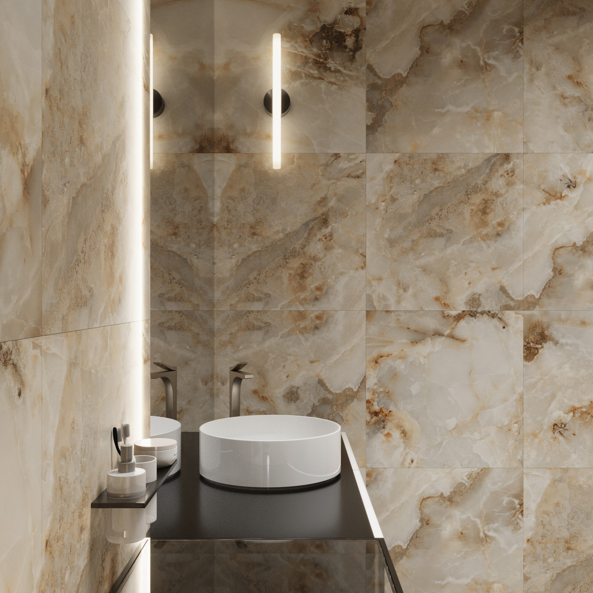 Керамогранит ARCADIA CERAMICA INVISIBLE ONYX, бежевый, матовый, 60x60 см( цена за 1 уп 1,44 кв. м)