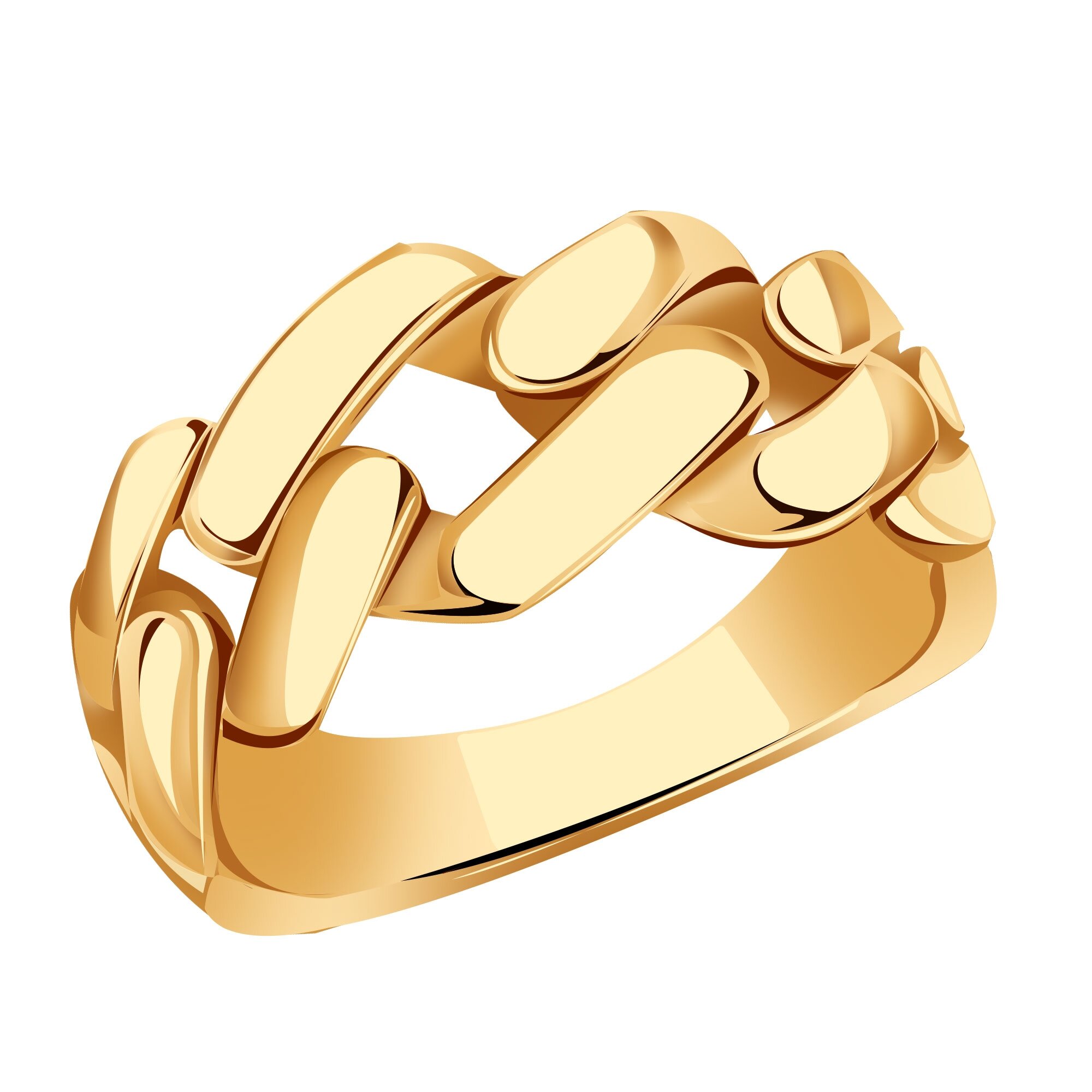 Кольцо широкое, красное золото, 375 проба