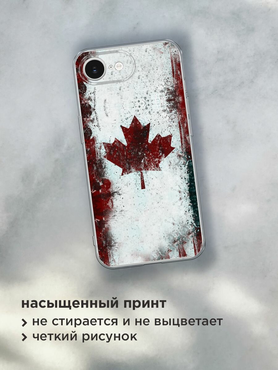 Силиконовый чехол на Apple iPhone 16e/17e / Айфон 16е/17e с принтом "Канада" — фото 1
