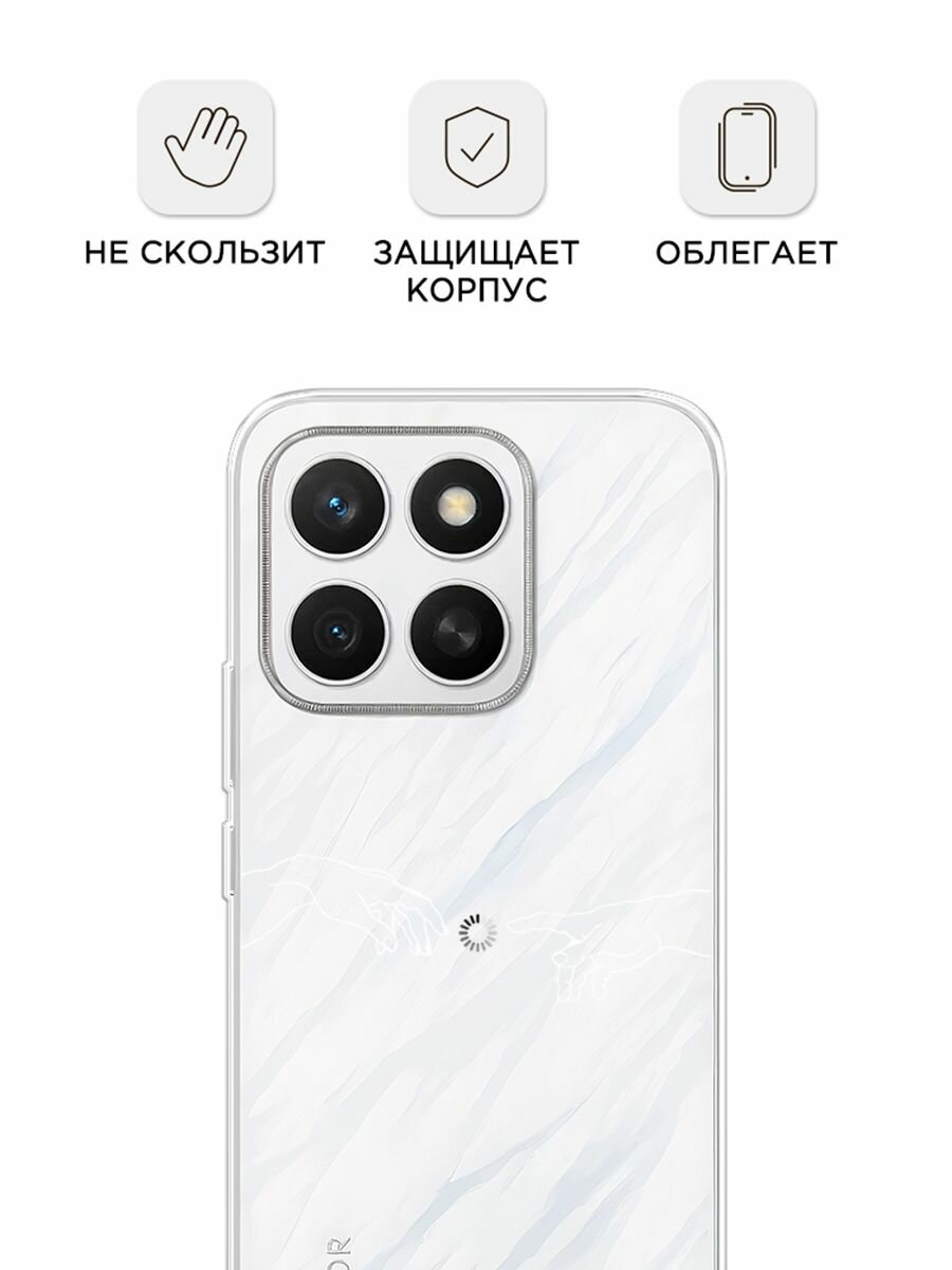 Чехол на Honor X8c / Хонор X8c с принтом "Загрузка творения", прозрачный — фото 1