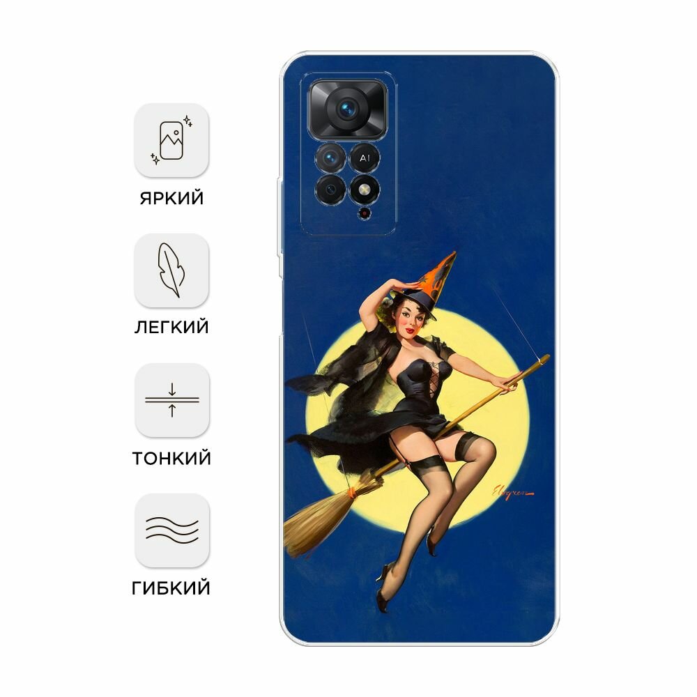 Чехол на Xiaomi Redmi Note 11E Pro / Сяоми Редми Нот 11E Pro Про с принтом Pin-Up Witch — фото 1