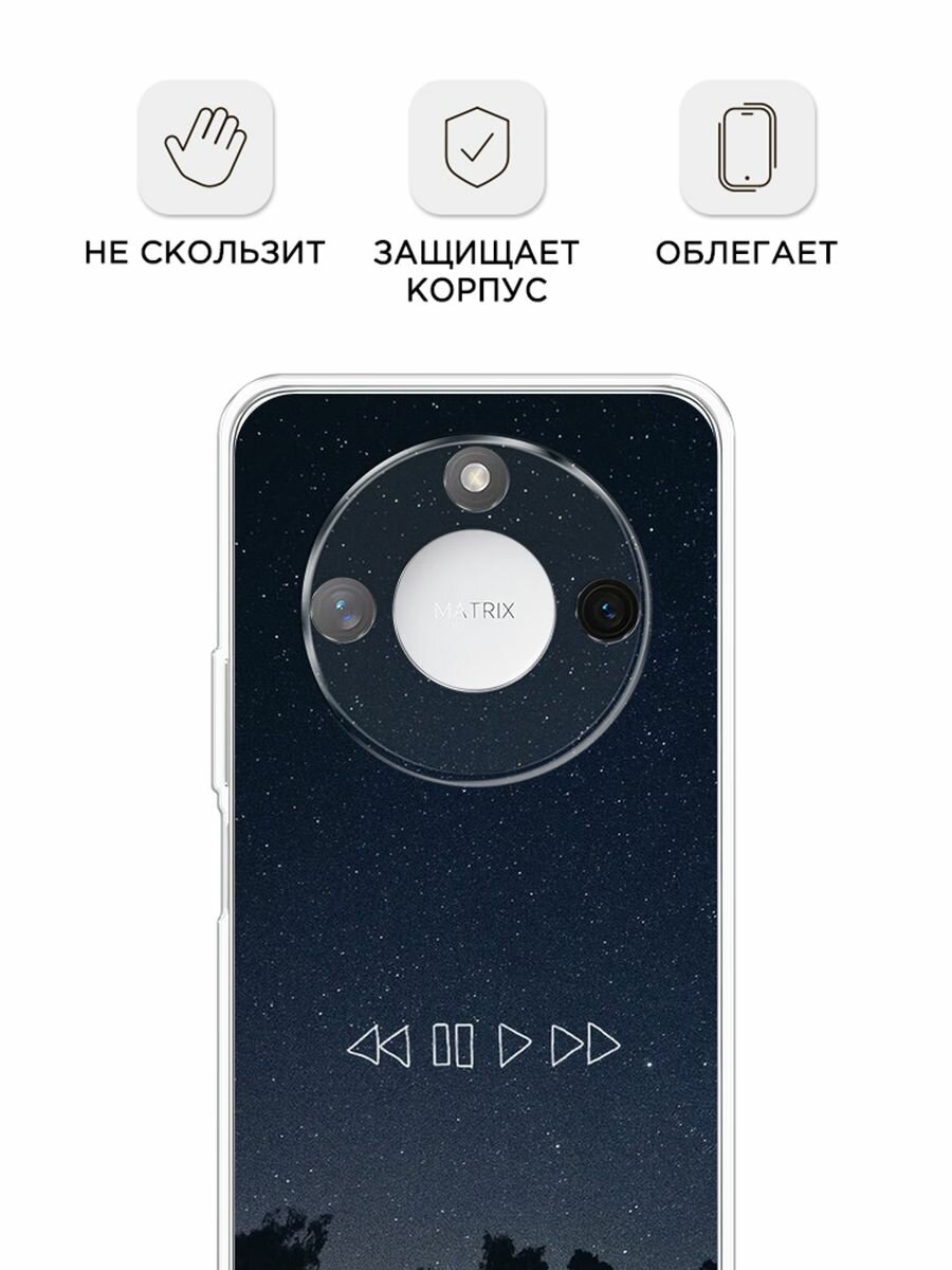 Чехол на Honor X9c Smart / Хонор X9c Смарт с принтом "Космическая музыка" — фото 1