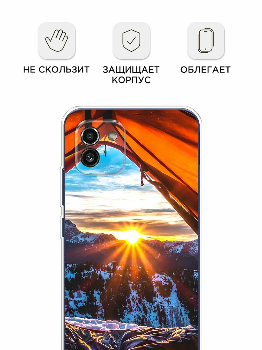Чехол на Samsung Galaxy A03 / Самсунг Галакси А03 с принтом "Горы 7" — фото 1