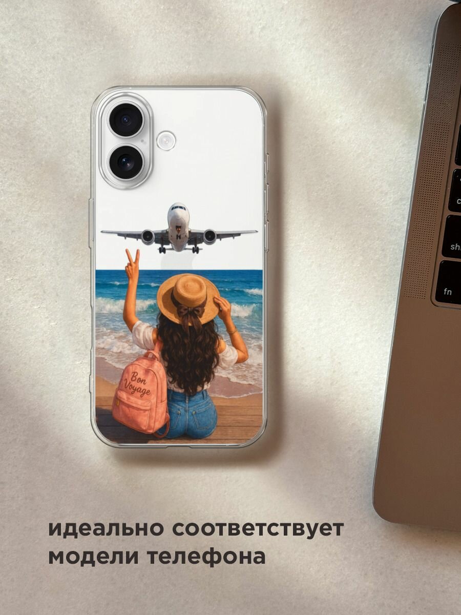 Чехол на Apple iPhone 17 / Айфон 17 с принтом "Bon Voyage", прозрачный — фото 1