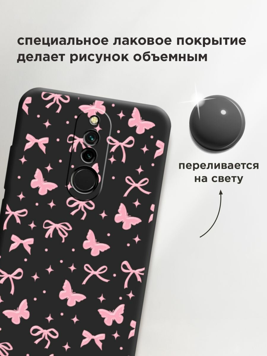 Чехол на Xiaomi Redmi 8 / Редми 8 с принтом "Ленточки и бабочки 6" — фото 1