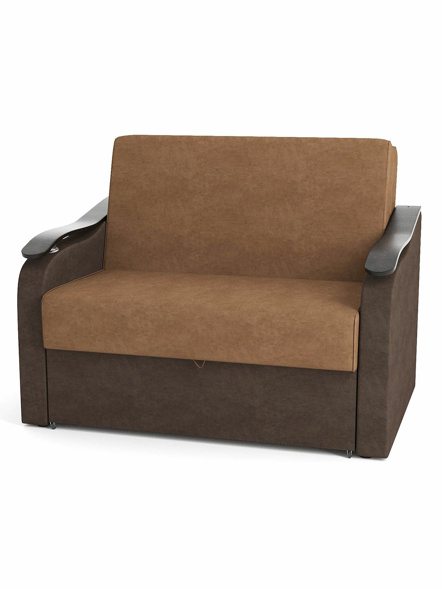 Диван раскладной Волна МДФ, аккордеон, спальное 120*195 см, флок коричневый