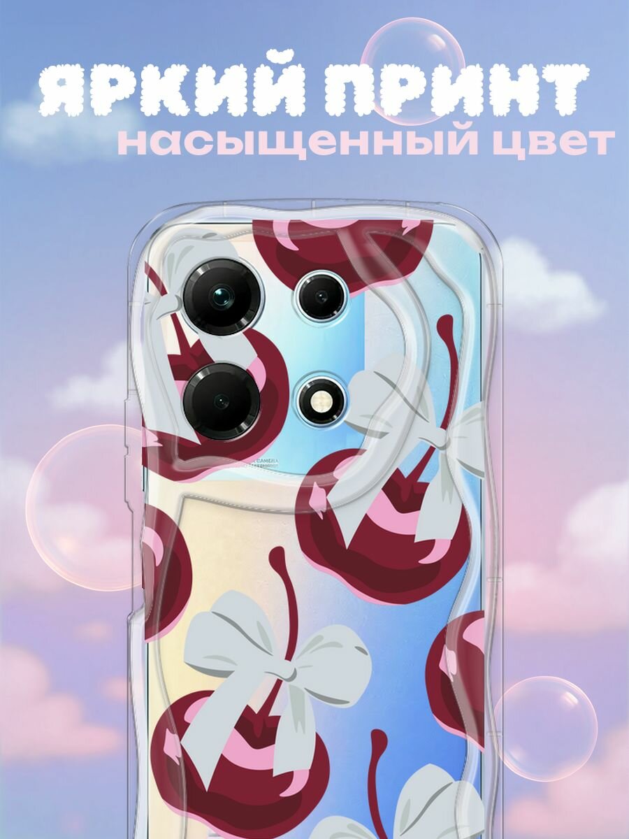 Чехол на Infinix Note 30 4G / Инфиникс Ноте 30 4G с принтом "Вишни с бантами" — фото 1